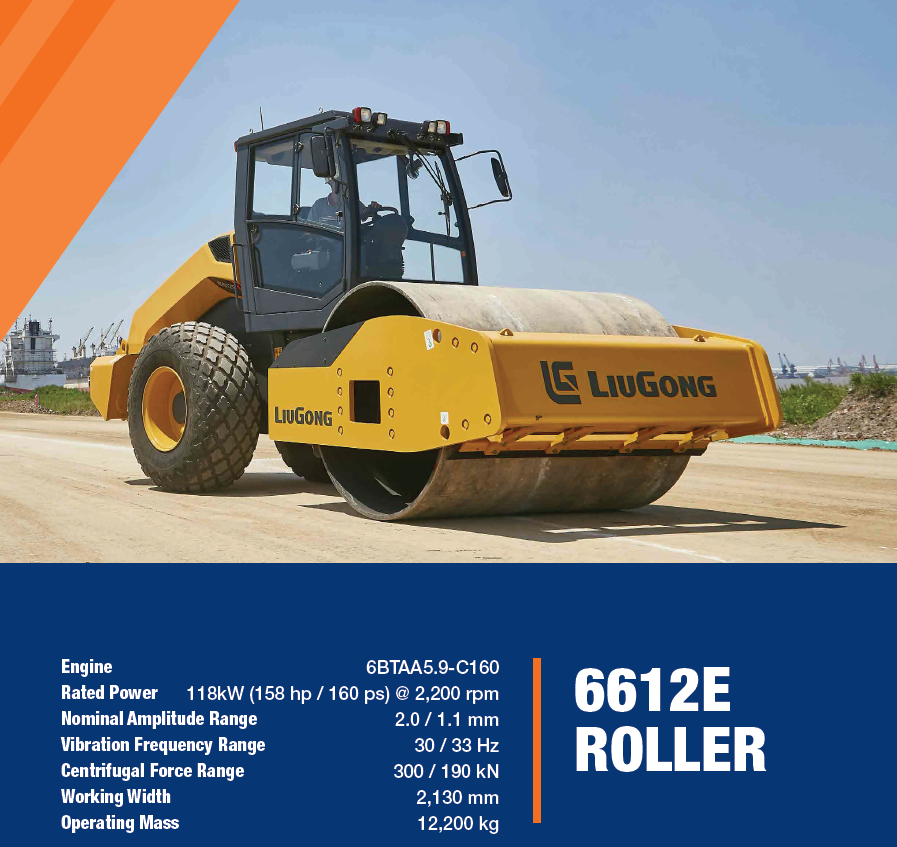 LiuGong CLG6612E Vibratory Roller - HBS Machinery in Papua New Guinea